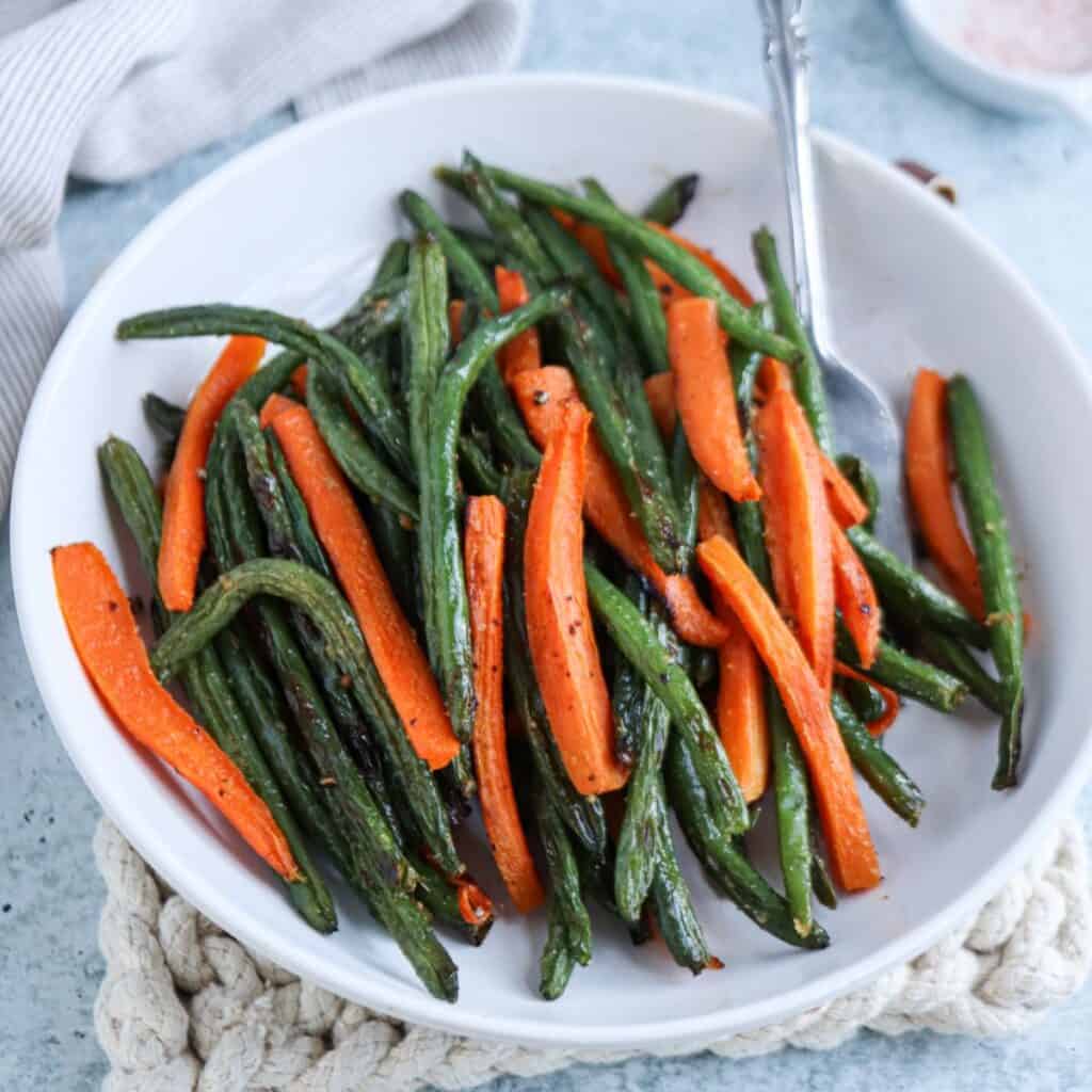Roasted Carrots and Green Beans - Wholly Tasteful