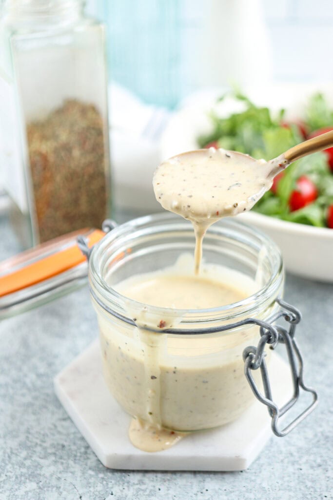 Creamy Italian Salad Dressing with Greek yogurt - Wholly Tasteful