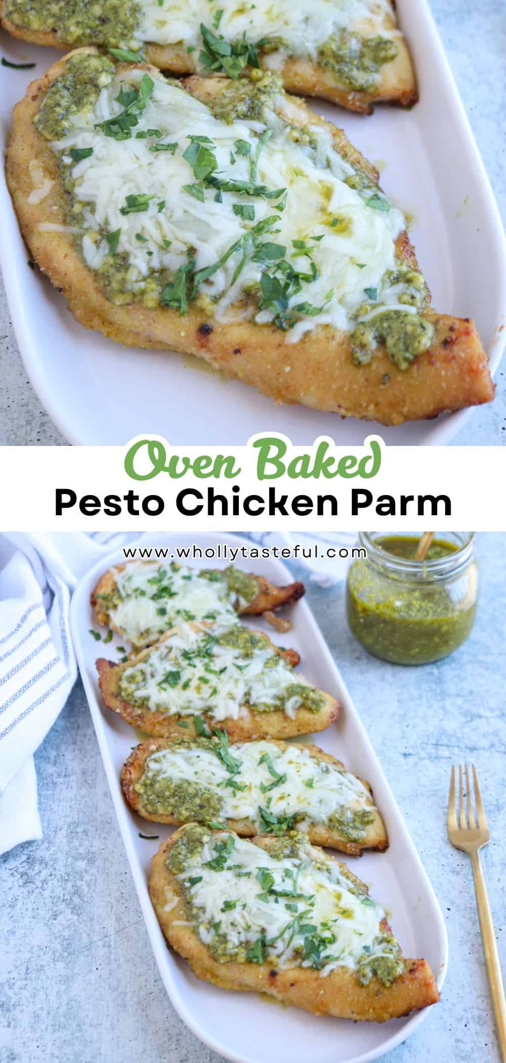 Pesto Chicken Parmesan - Wholly Tasteful