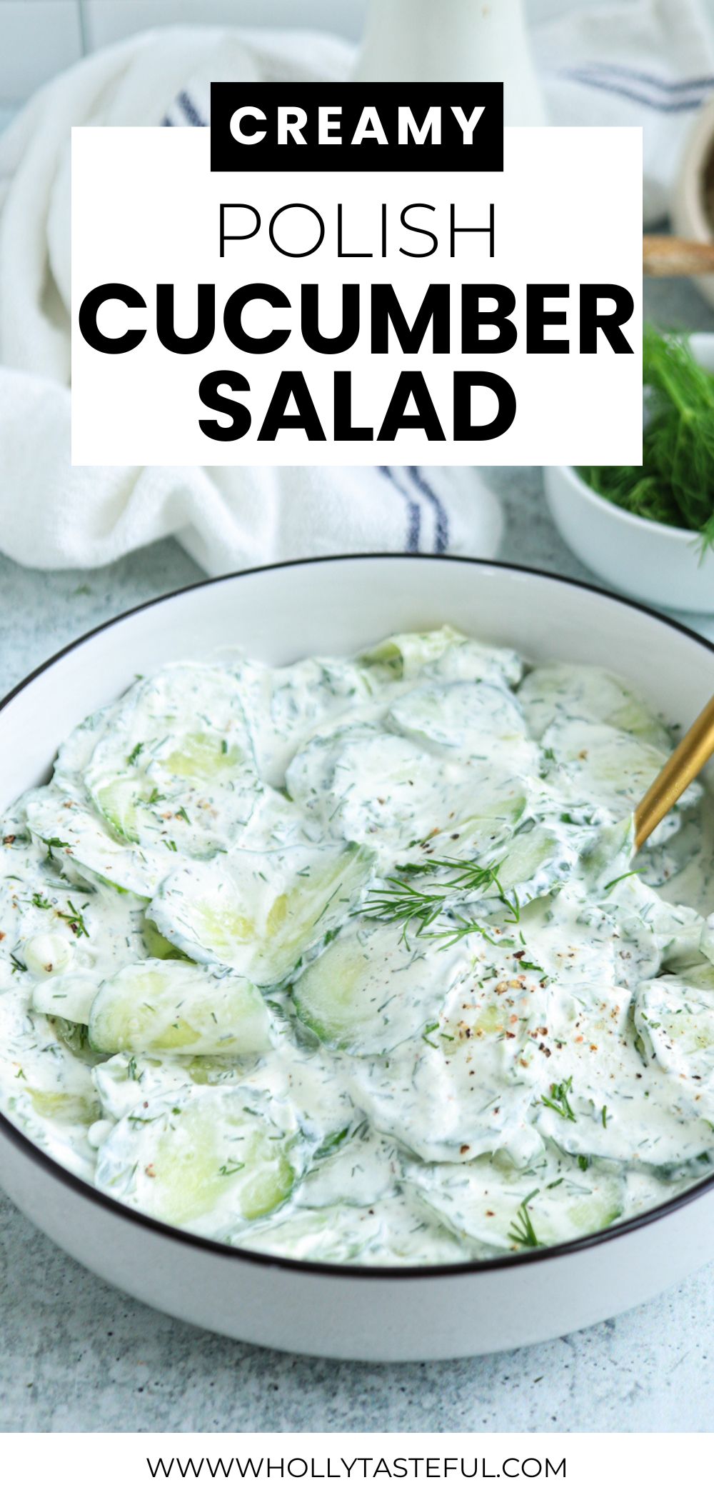 Mizeria (Polish Cucumber Salad) - Wholly Tasteful